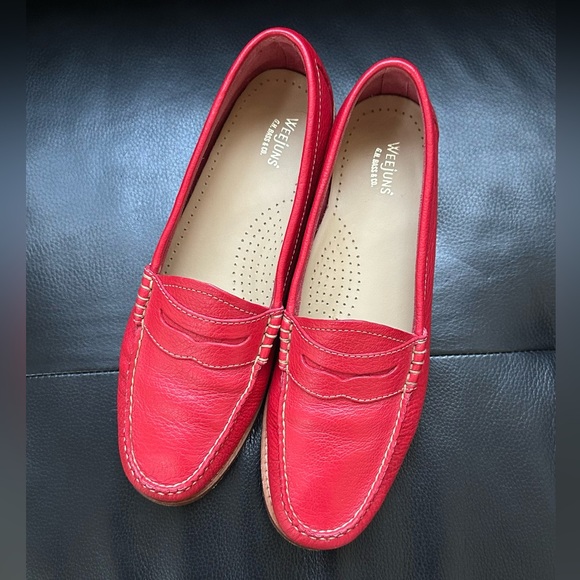 G.H. Bass & Co. | Shoes | Weejuns Gh Bass Co Red Leather Loafers | Poshmark